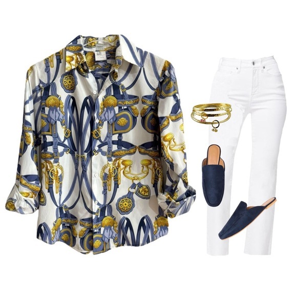 Craig Taylor | Tops | Craig Taylor Gift Horse Kate Blue White Button ...